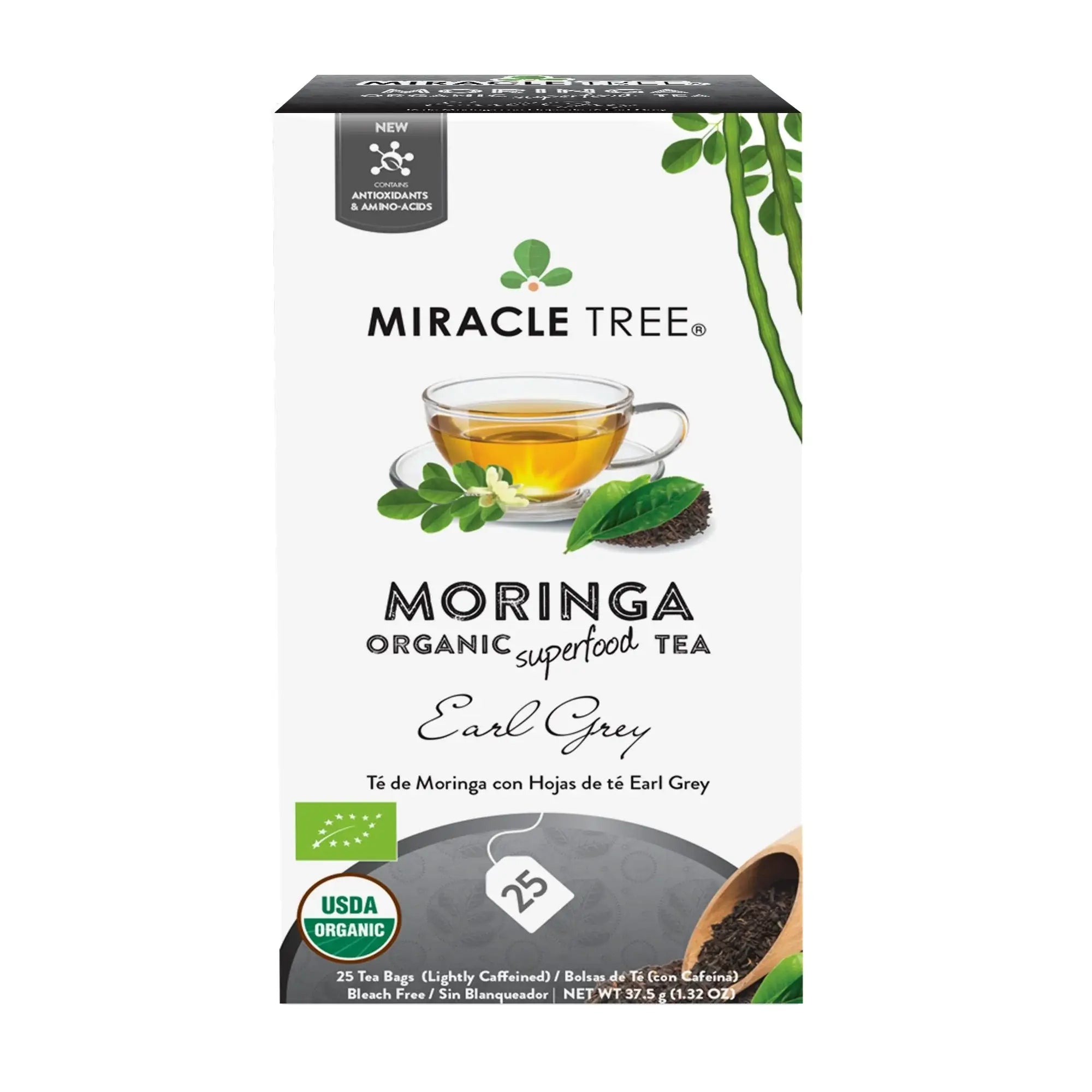 Earl Grey Moringa Tea - Organic Lightly Caffeinated Herbal Tea ...